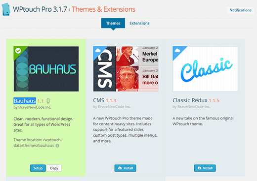 Rendre votre WordPress compatible avec les mobiles avec WPtouch Pro - ThemeLocal - Des conseils ...